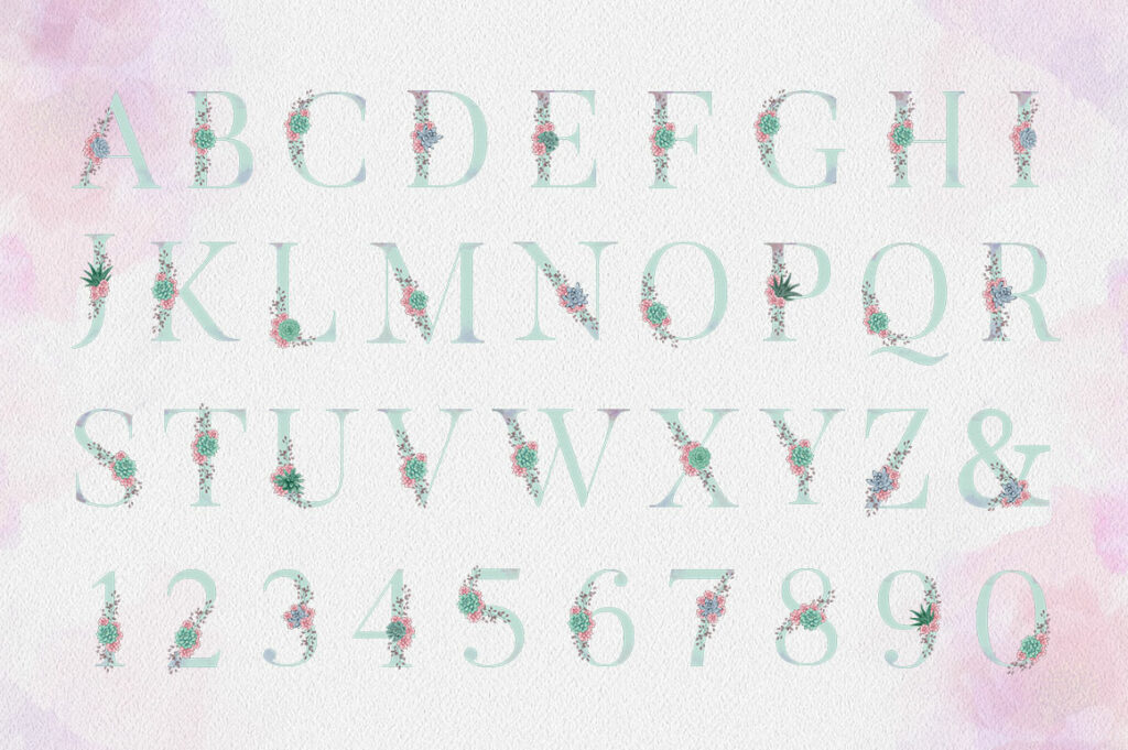 Succulent Alphabet Letters - Maggie Stilwell Design