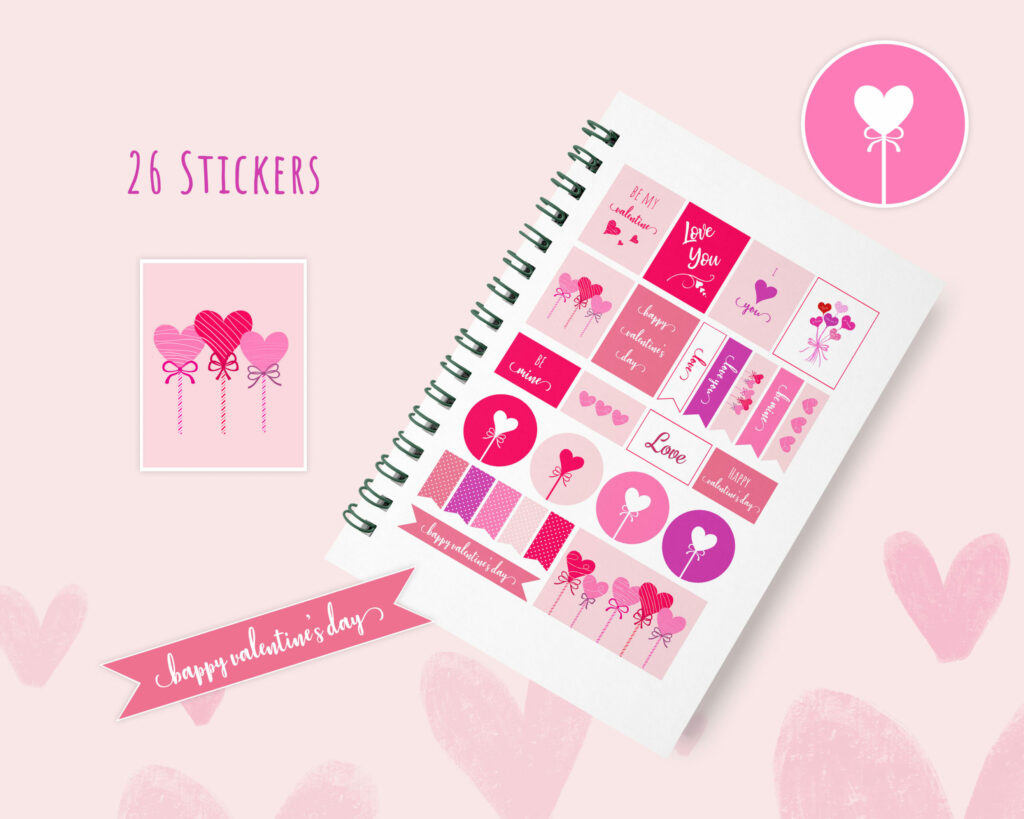 Printable Valentine's Day Stickers | Planner & Craft Decor