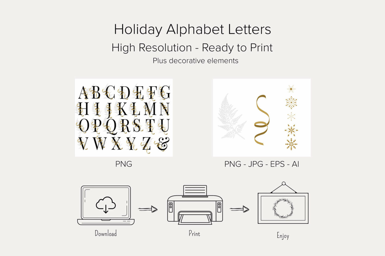 Holiday Snowflake Alphabet - Maggie Stilwell Design